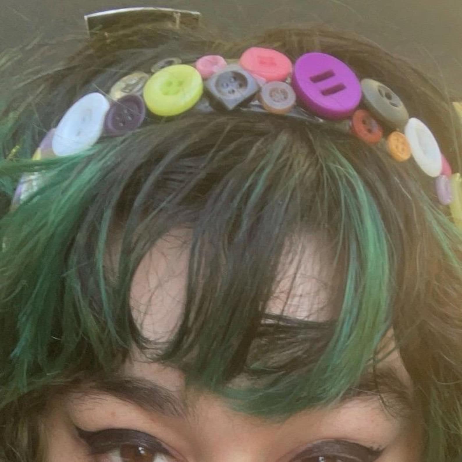 Button Headband Handmade Cute Twee Upcycled Fall Aesthetic Artsy Sewing ...