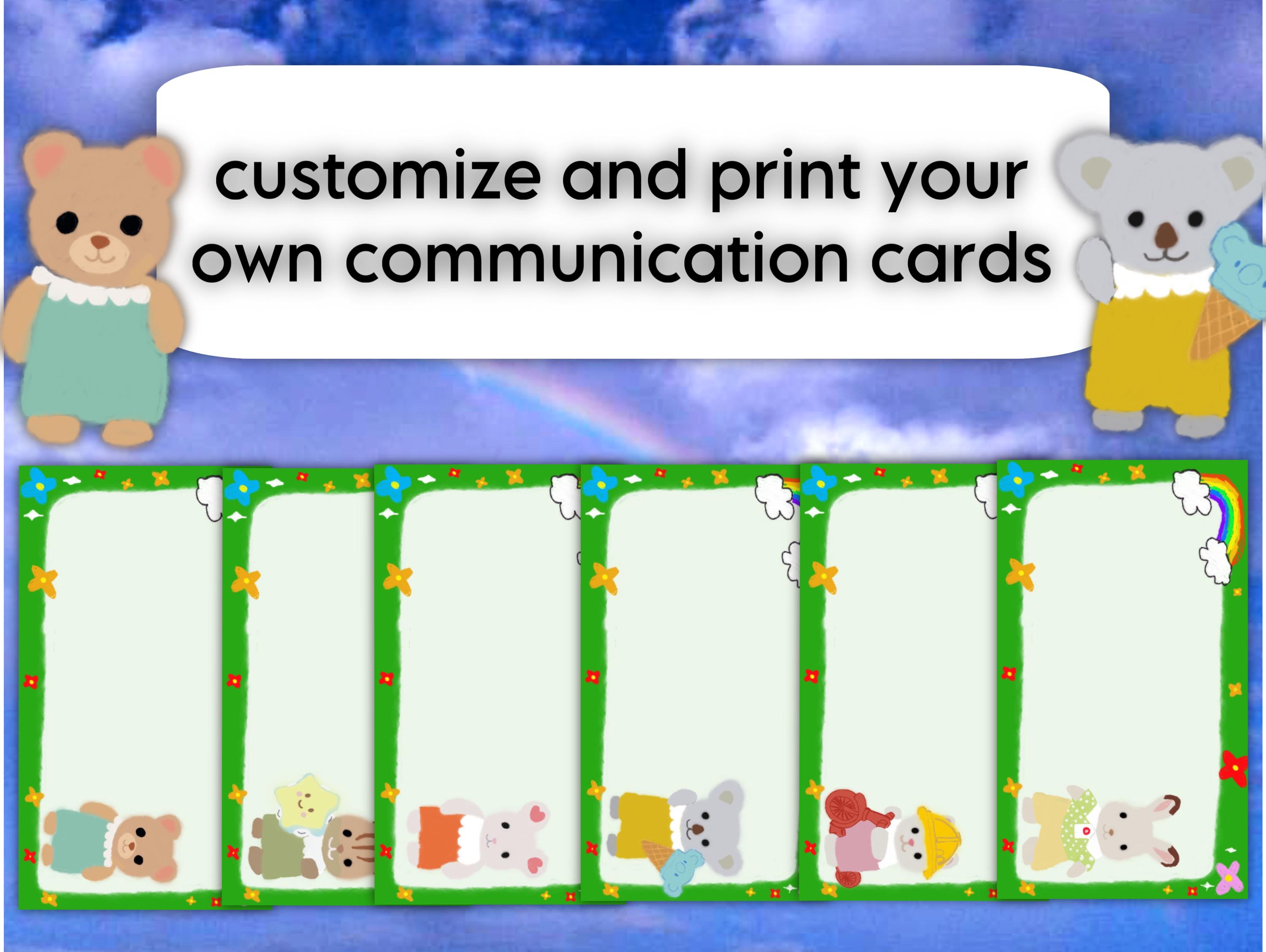 Calico Critters Inspired Everyday Custom Write in Communication Cards ...