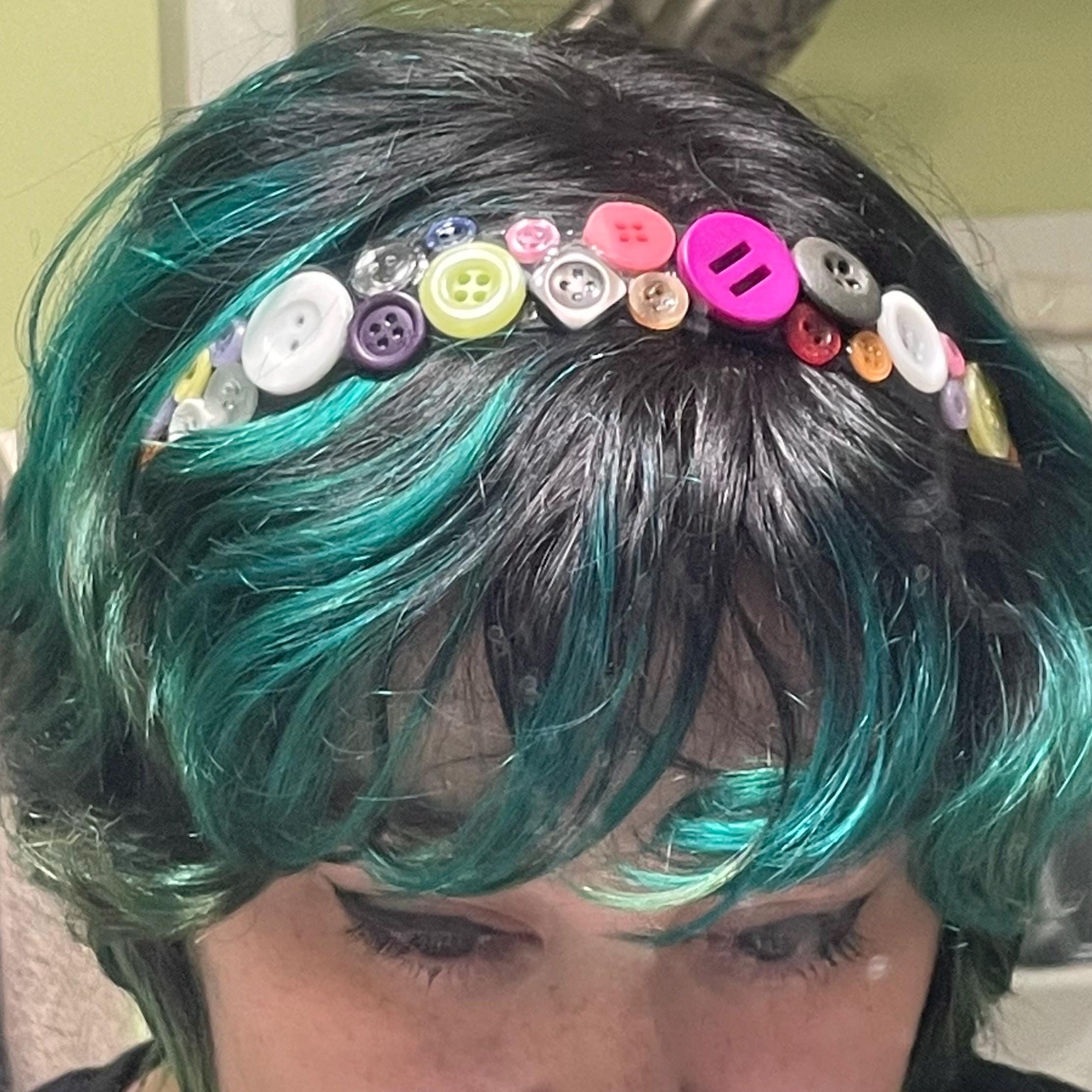 Button Headband Handmade Cute Twee Upcycled Fall Aesthetic Artsy Sewing ...