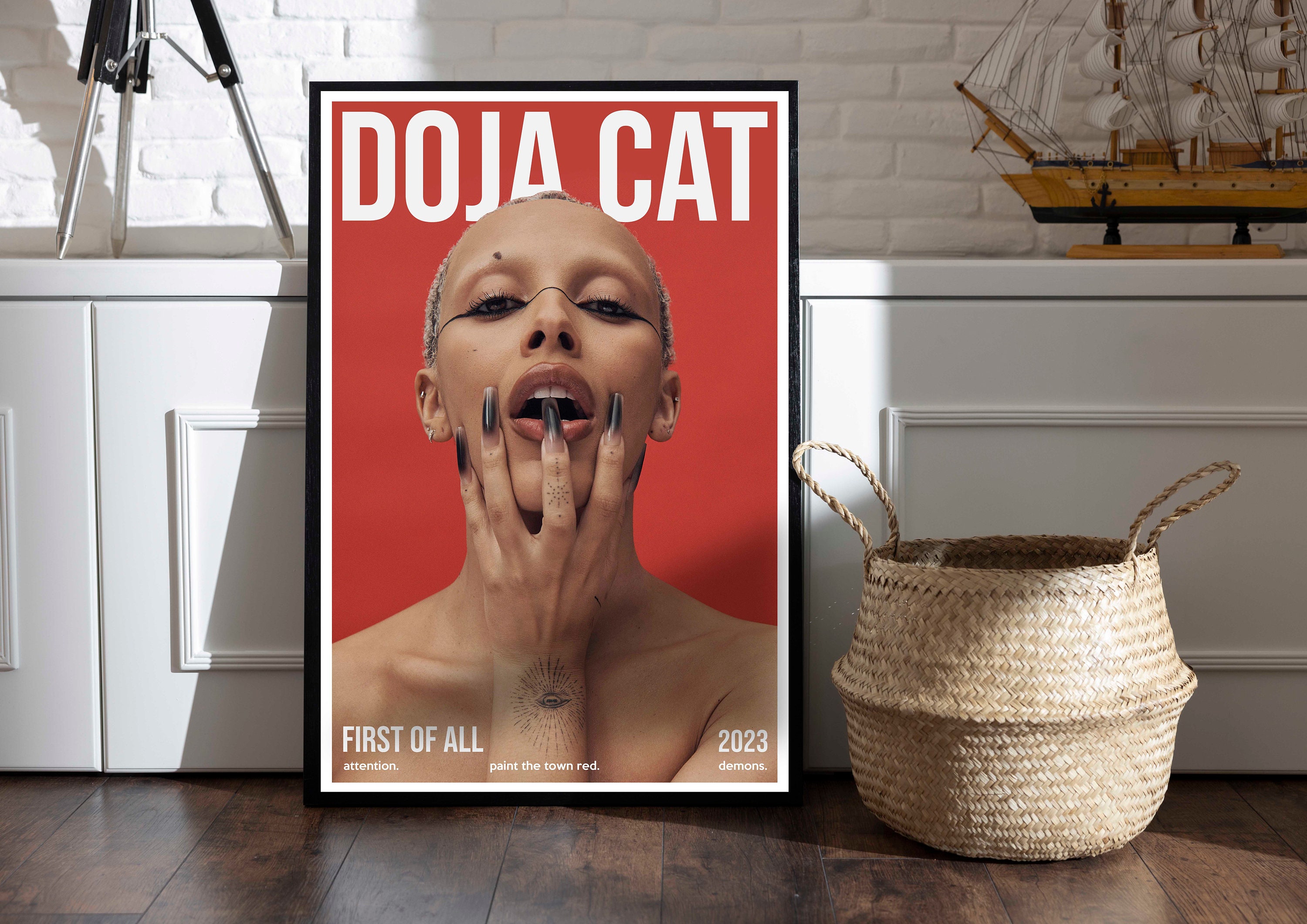 Poster Doja Cat The Scarlet Tour 2023, Paint The Town Red Doja Cat 2023 ...