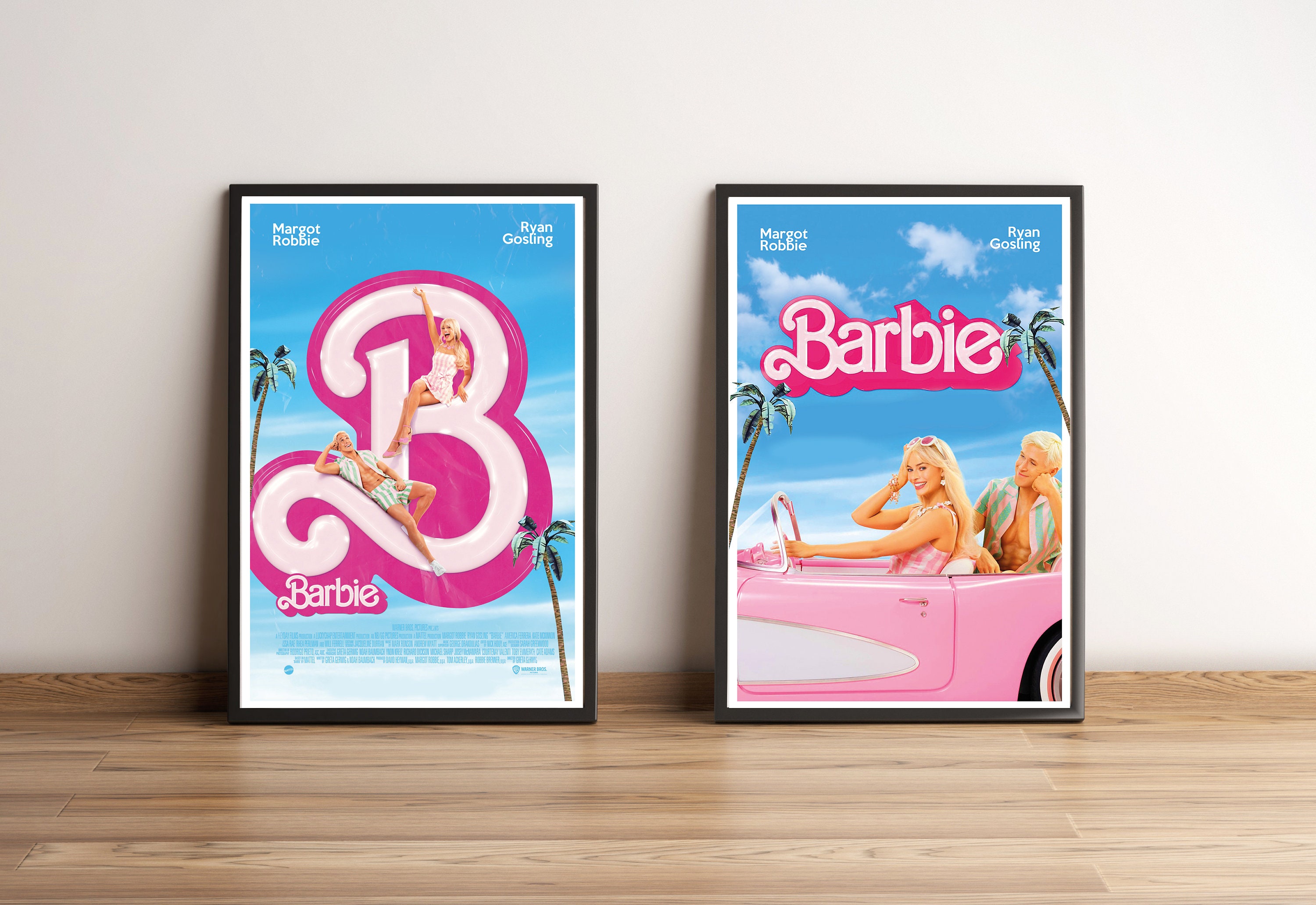 BARBIE Margot Robbie Ryan Gosling Movie 2023 Premium Poster Designed ...