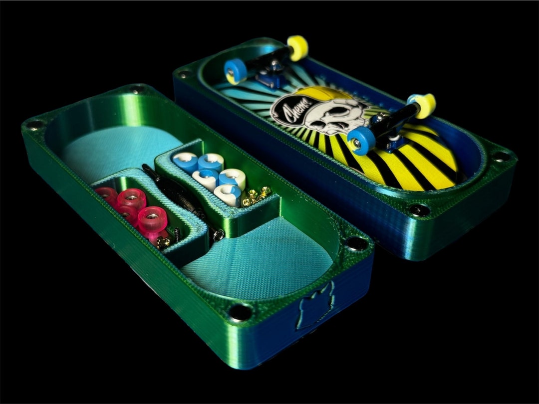 UPDATED Blue & Green Fingerboard Case With Blackriver Tool and Large ...