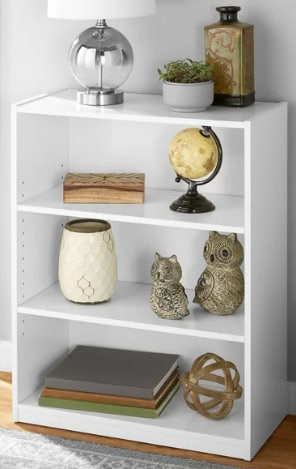 Mainstays 3-shelf Bookcase With Adjustable Shelves, White - Etsy