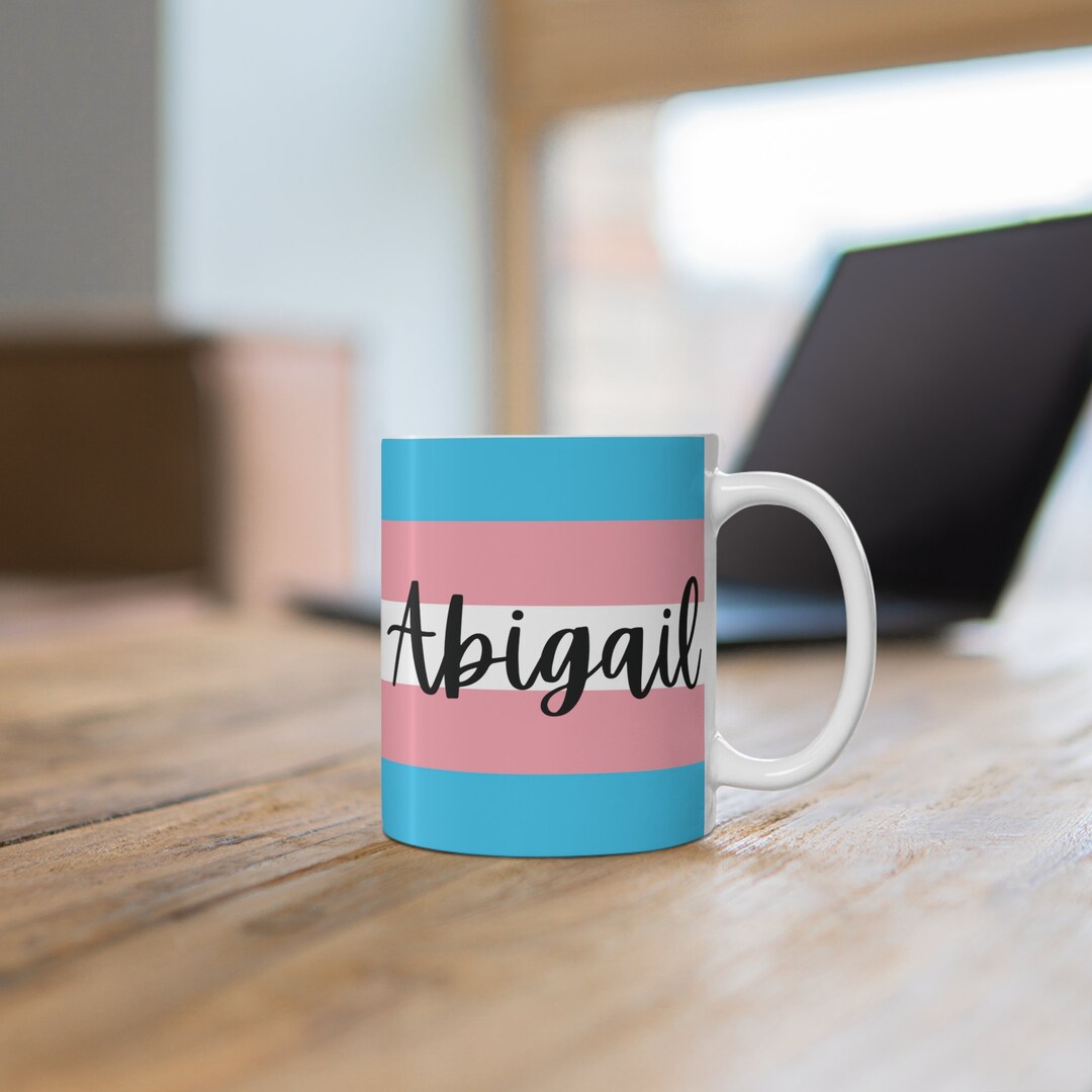 Personalized Trans Flag Mug, Transgender Name Coffee Cup, Coming Out ...
