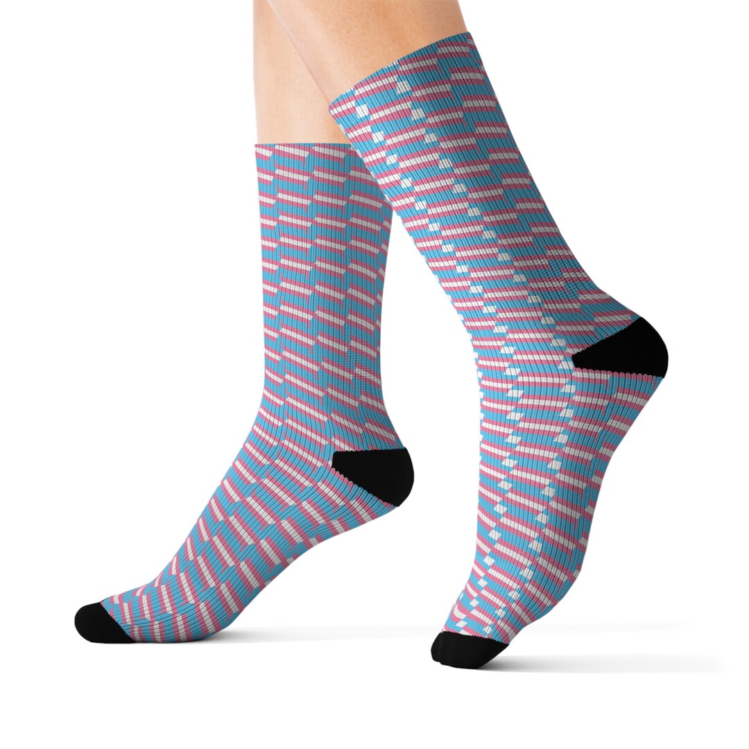 Trans Pride Socks, Transgender Flag Print Tube Socks - Etsy