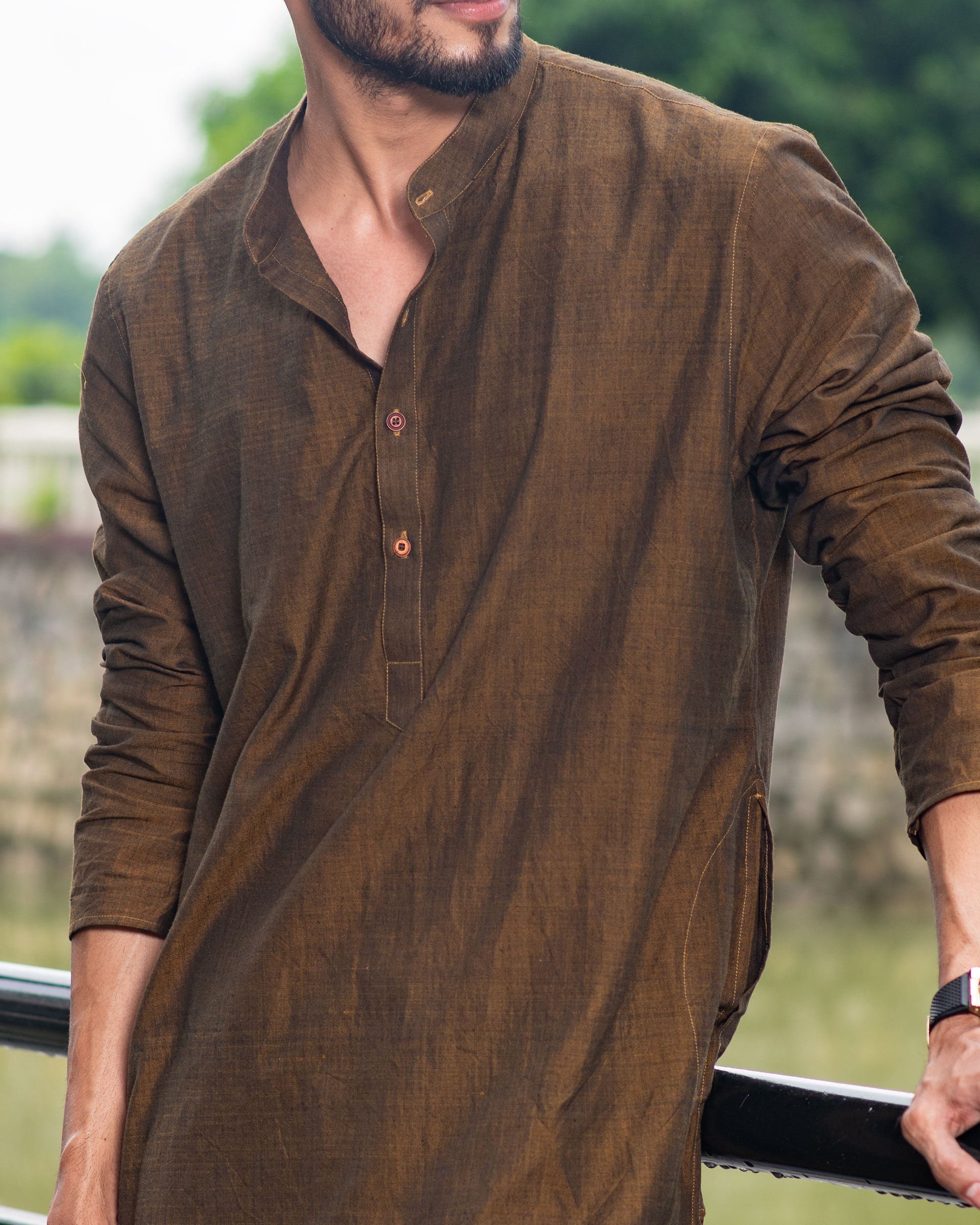 Handmade Brown Kurta for Men - Etsy