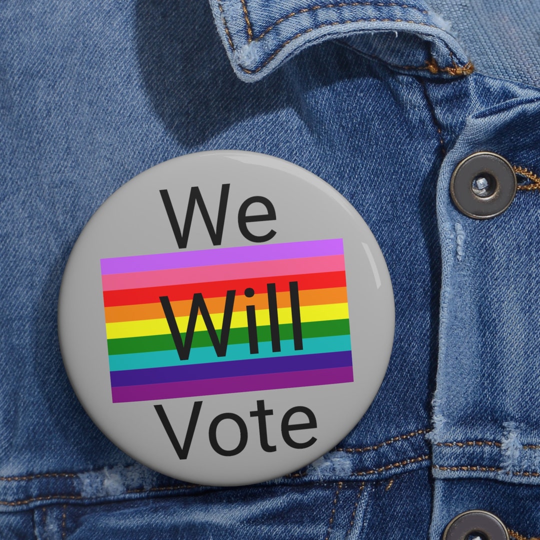 Pledge of Progress Rainbow Pride Pin We Will Vote LGBTQ Political ...