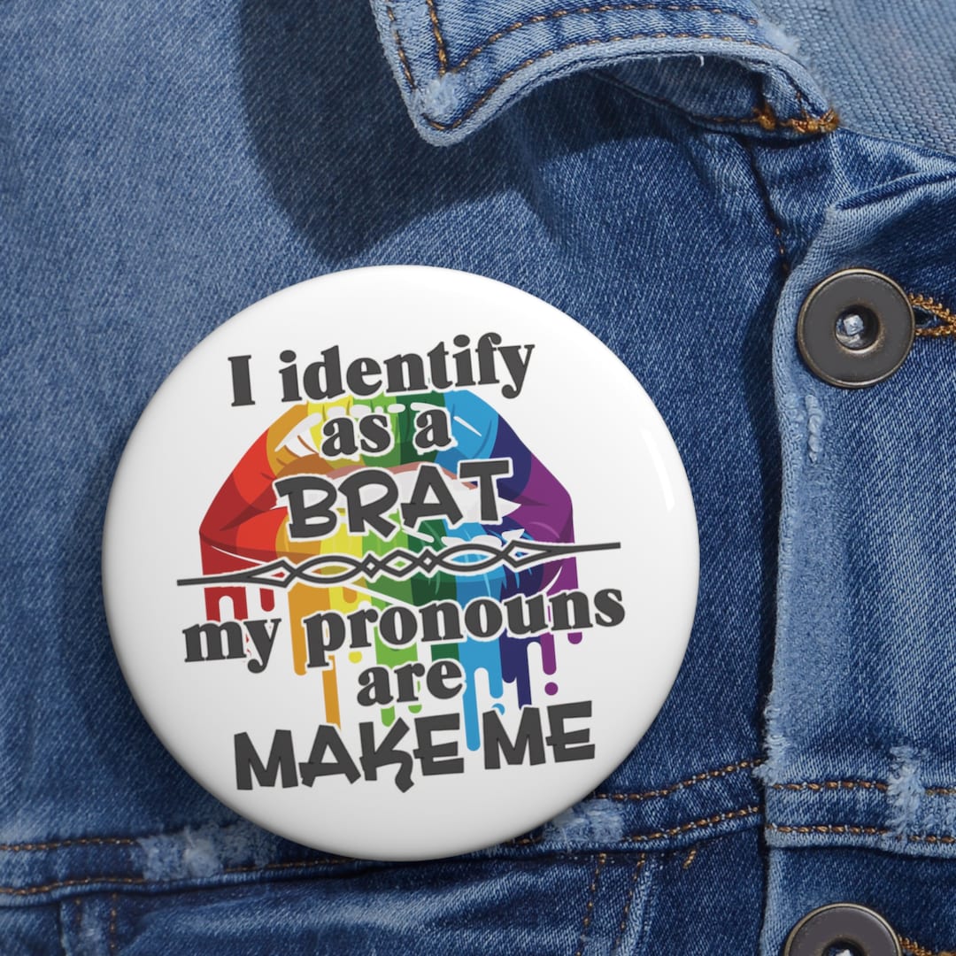Rainbow LGBTQ Brat Pin - Colorful Pride Badge for Jackets and Bags - Etsy