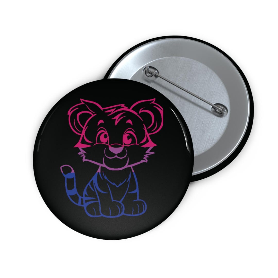 Bisexual Pride Tiger Cub Pin, Cute LGBTQ Colors (pink Purple Blue ...