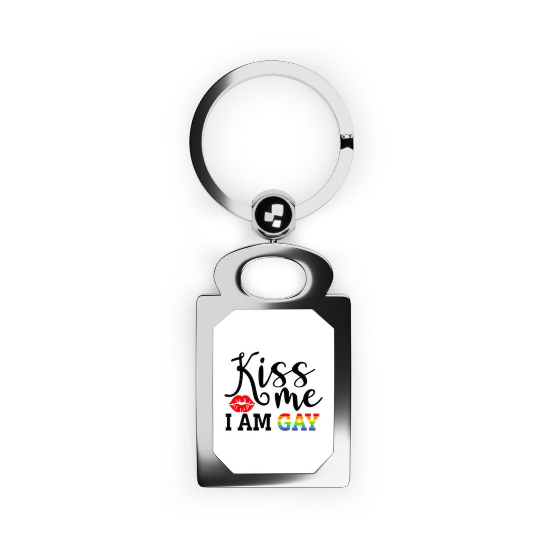 Pride Dog-tag Keychain, Kiss Me I'm Gay (colorful Zinc Alloy) - Etsy