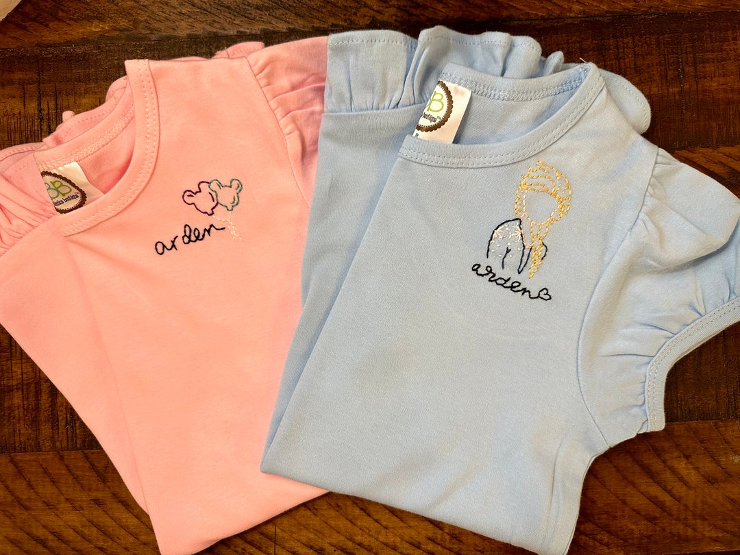 Hand Embroidered Girls Ruffle Shirts Ruffle Tshirts Custom - Etsy