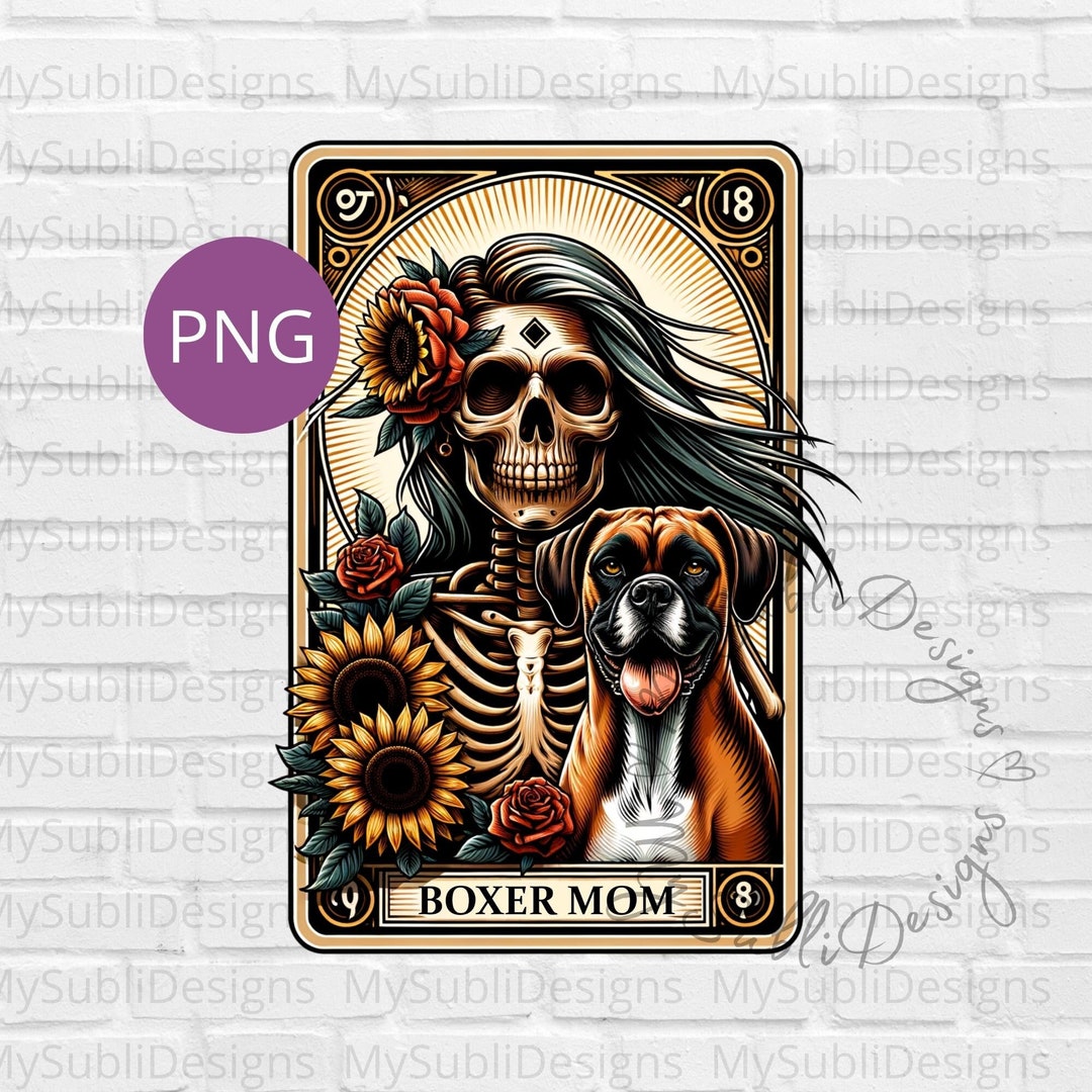 Boxer Mom Tarot Card Png, Tarot Dog Png, Boxer Png, Tarot Card Dogs ...