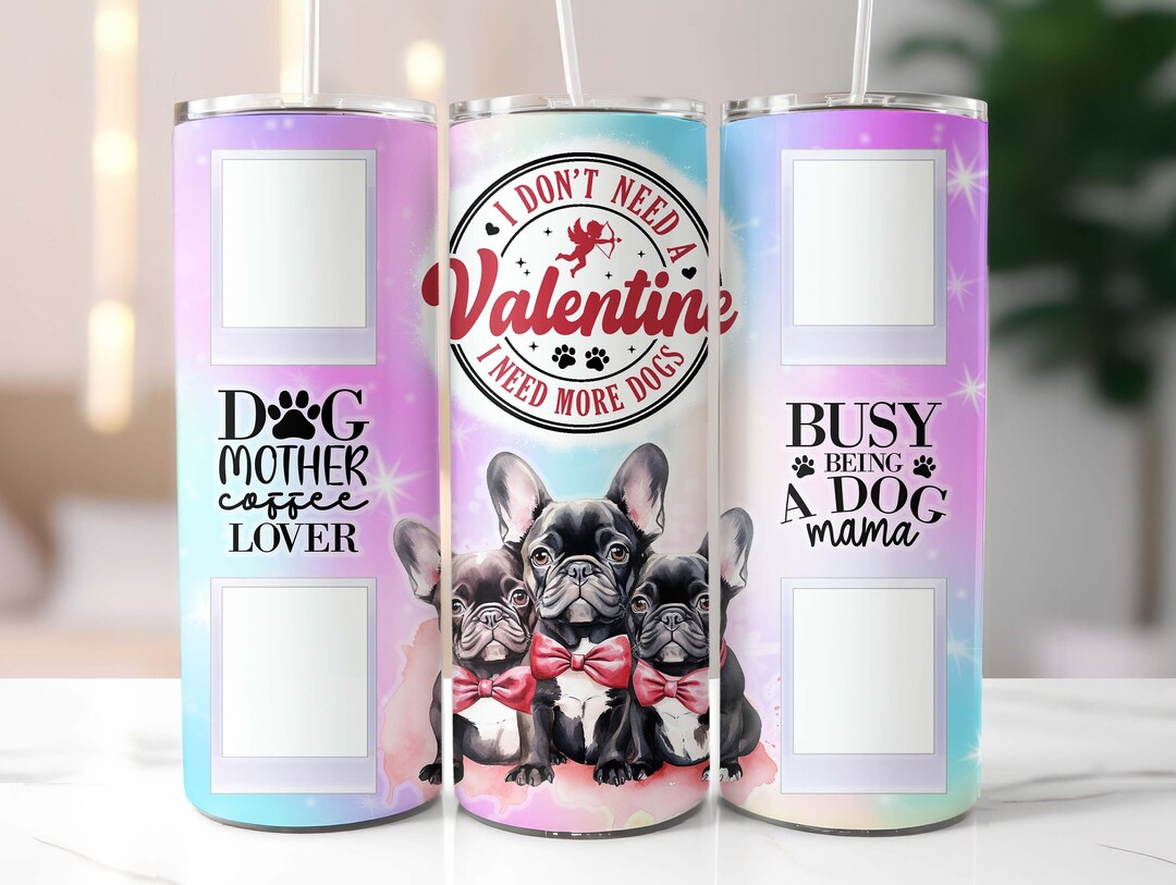 French Bulldog Picture Frame, Dog Photo Frame Tumbler Wrap PNG, Picture ...