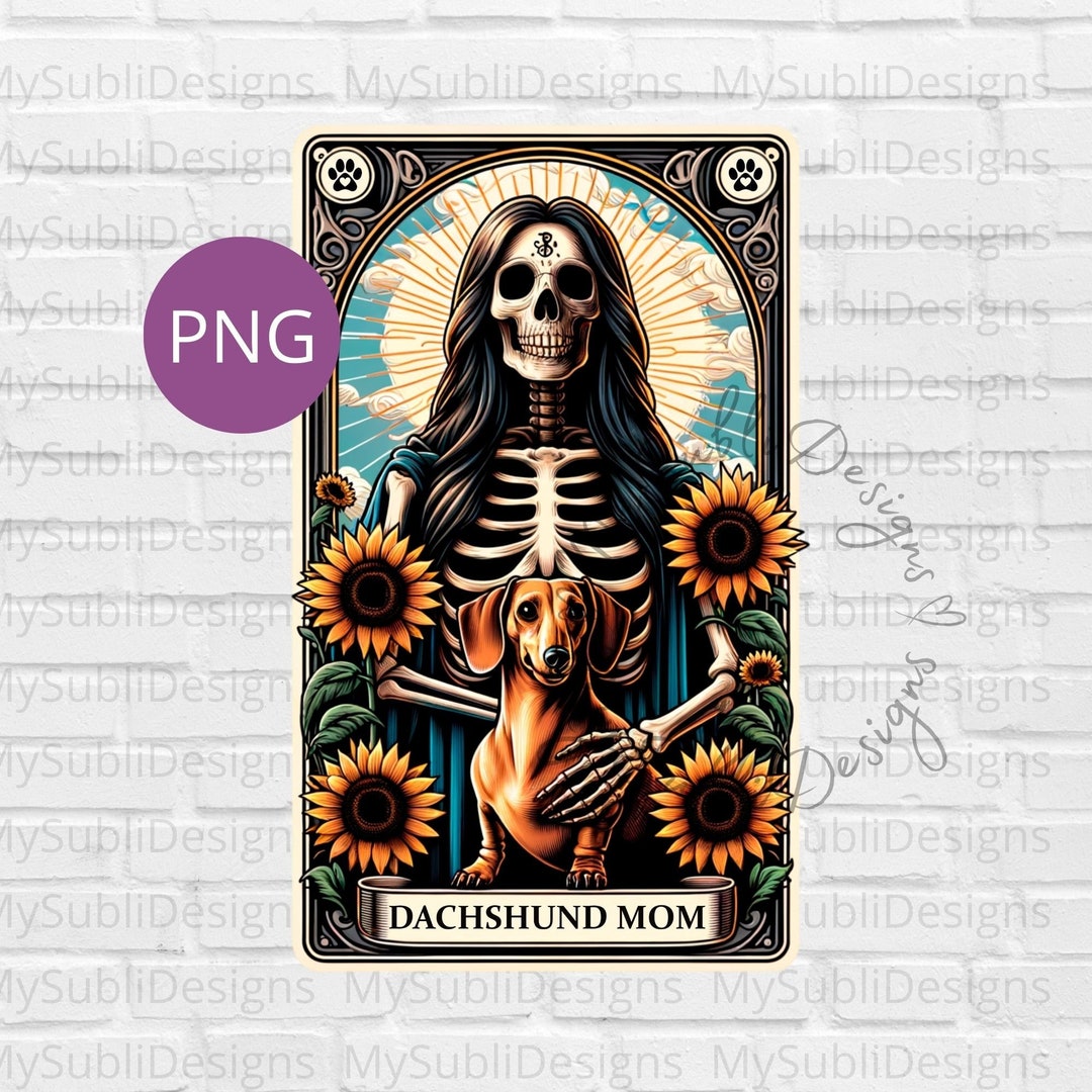 Dachshund Mom Tarot Card Png, Tarot Dogs Png, Dachshund Png, Skeleton ...
