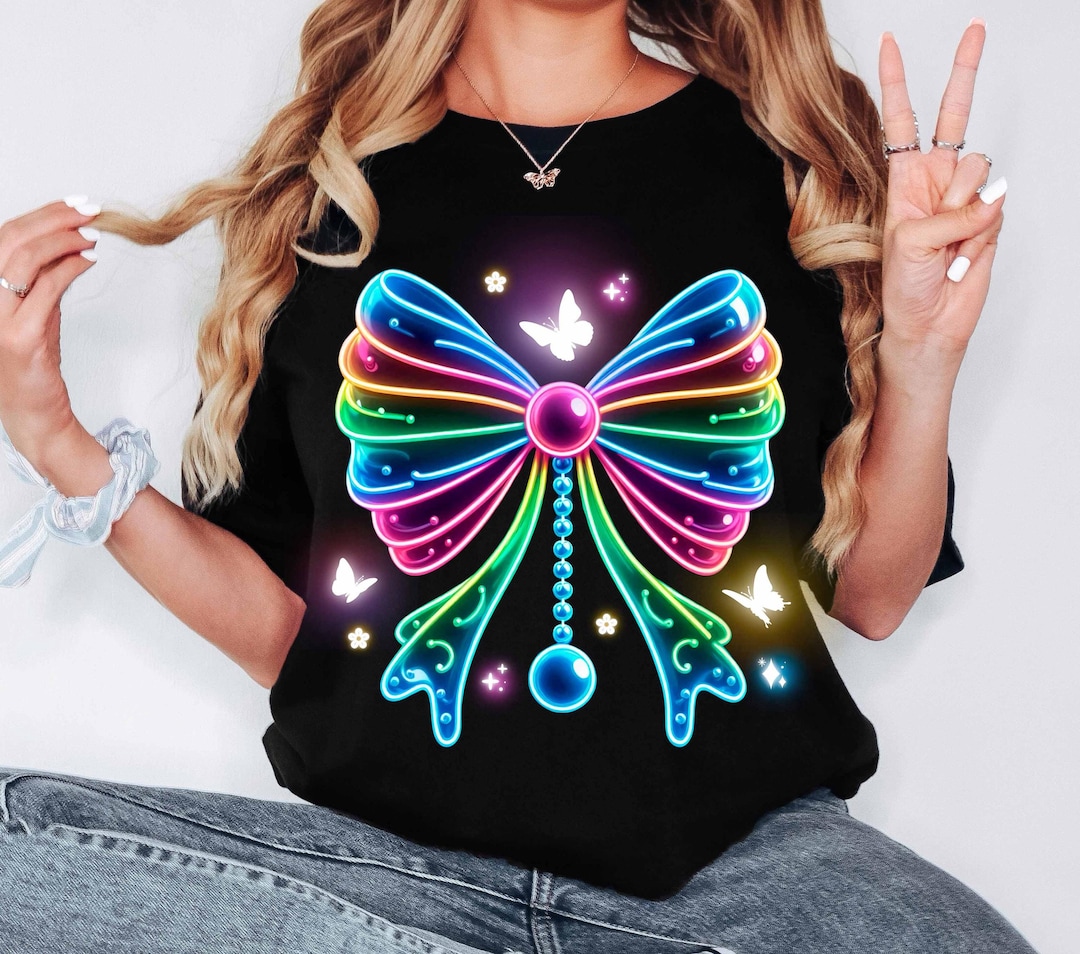 Neon Bow PNG, Coquette Neon Png, Girly Coquette Bow Png, Coquette Bow ...