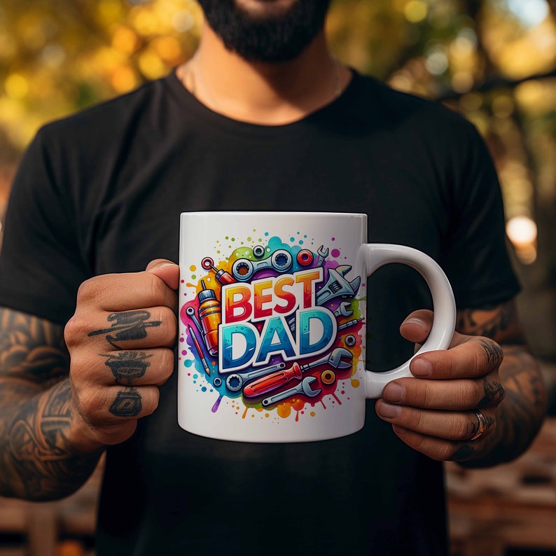 Mechanic Best Dad Mug Wrap 11oz and 15oz, Father's Day Mug, Mechanic ...