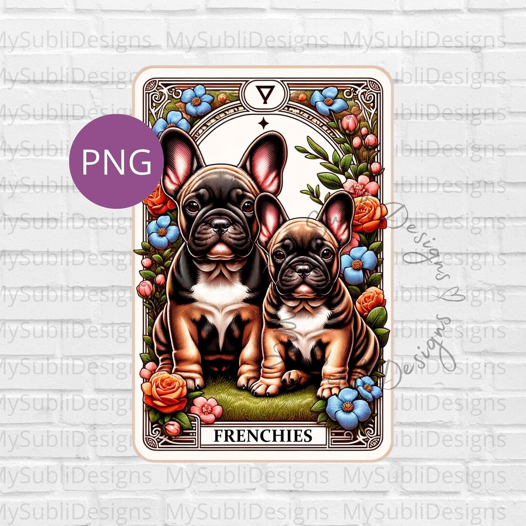 Frenchies Tarot Card Png, Tarot Dog Png, French Bulldog Png, Tarot Card ...