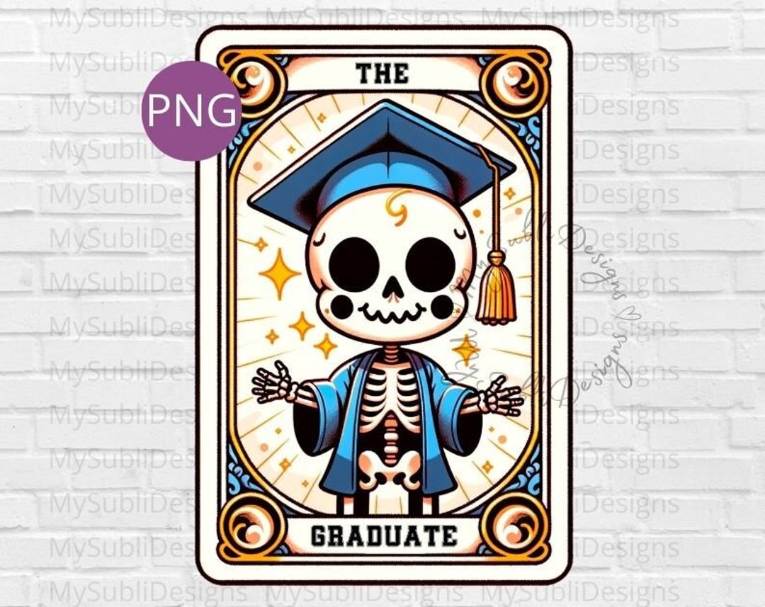 The Graduate PNG, the Graduate Skeleton Tarot Card Png, Graduate Shirt ...