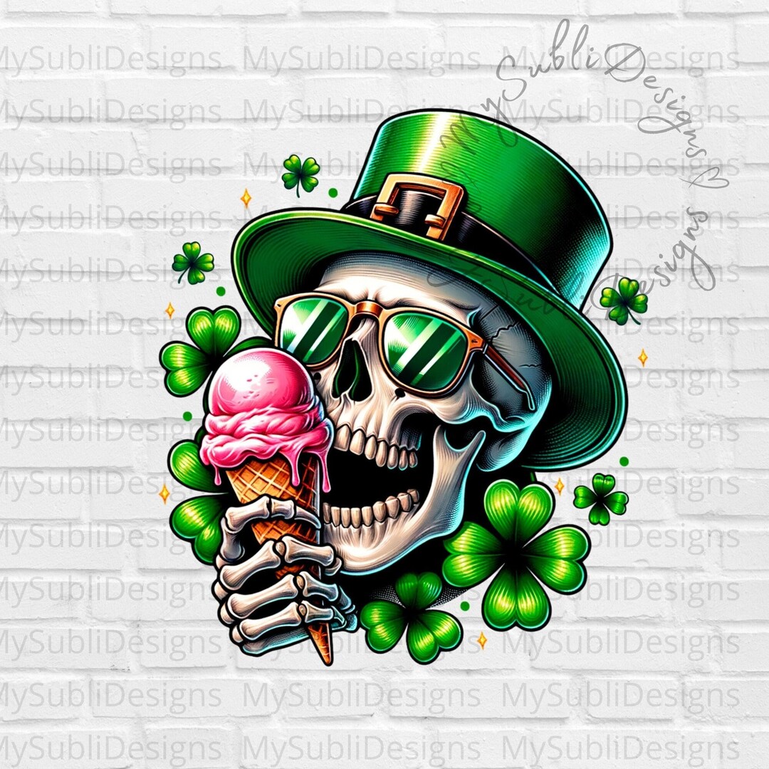 Funny St Patricks Day Skull Png, St Patricks Day Png, Patrick's Day ...