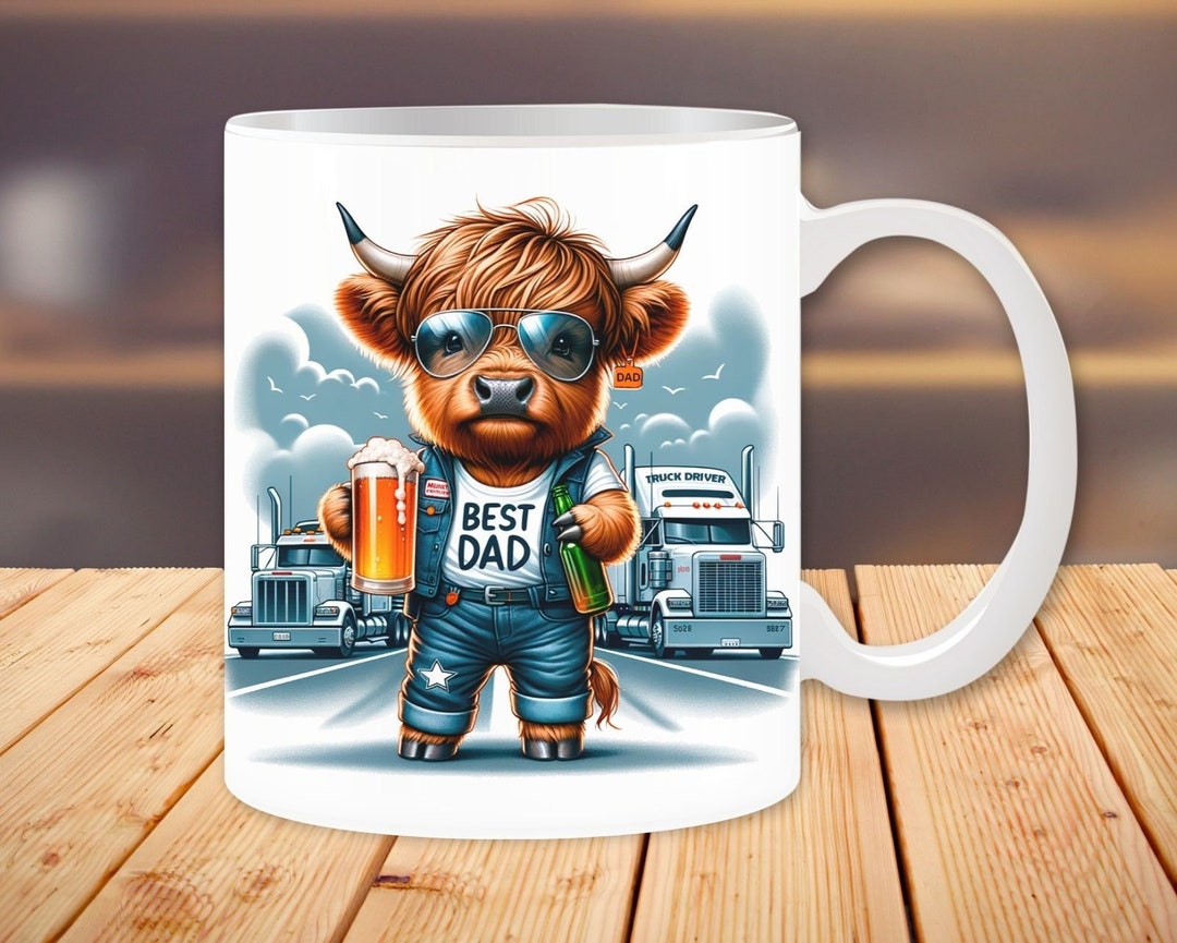 Highland Cow Truck Driver Mug Wrap, Truck Driver Mug, 11oz and 15oz ...