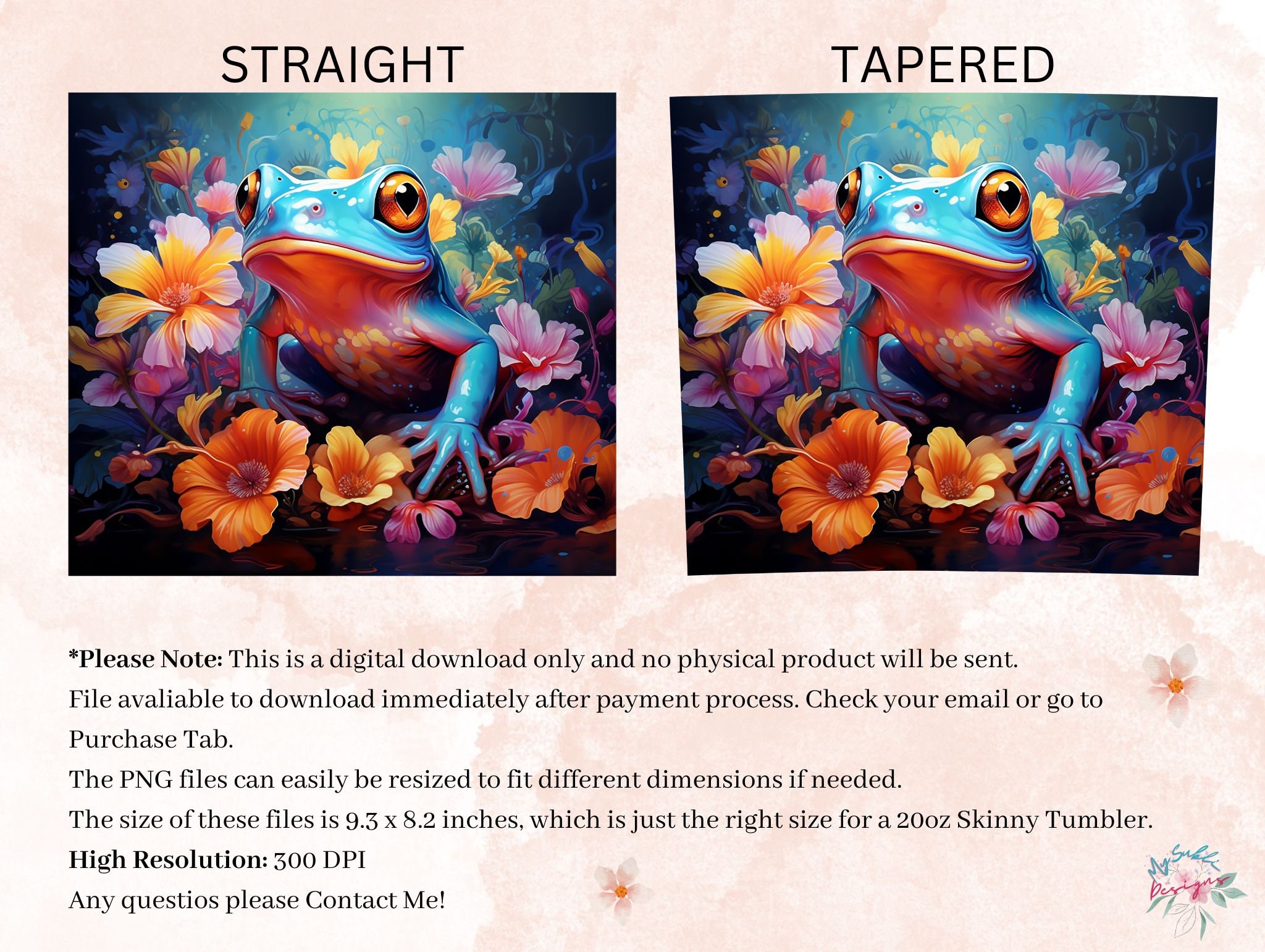 Frog Tumbler Wrap 20oz, Skinny Tumbler Sublimation Design, Nature ...