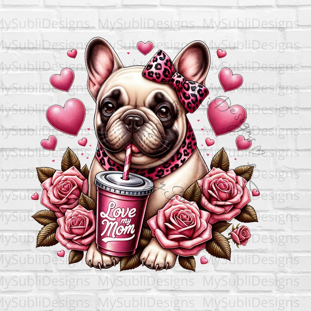 Love My Mom Png, French Bulldog Png, Mother's Day Png, Mother's Day Png ...