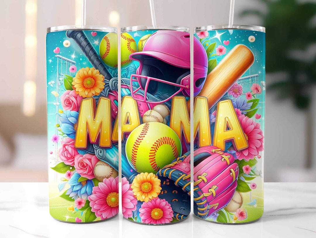 Softball Mama Tumbler Wrap, Mother's Day Softball, Softball Mom PNG ...