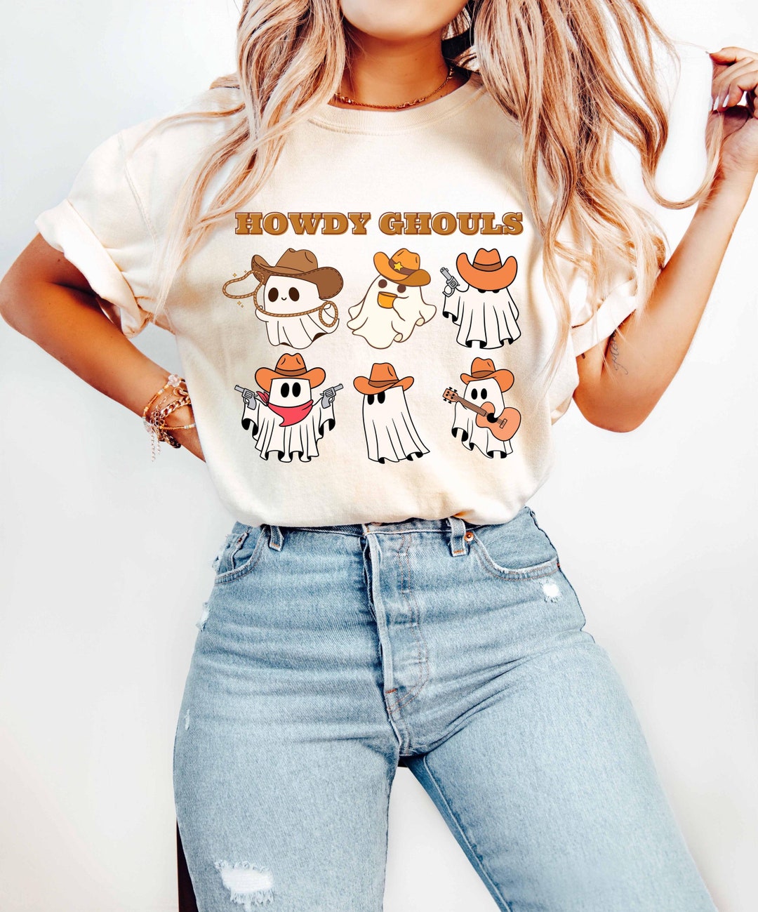 Howdy Ghouls Png, Western Ghost Png, Cute Halloween Ghost Png, Howdy ...