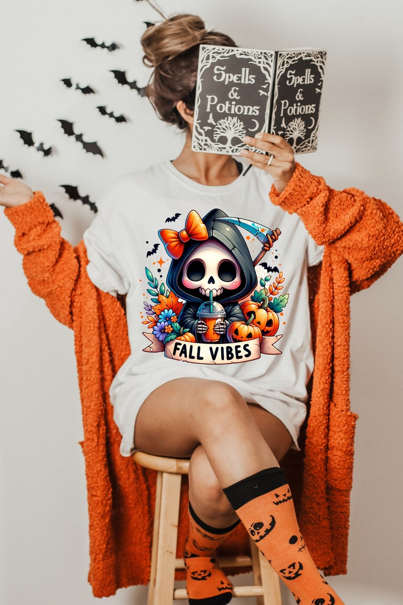 Fall Vibes Png, Grim Reaper Png, Spooky Halloween Png, Sublimation ...