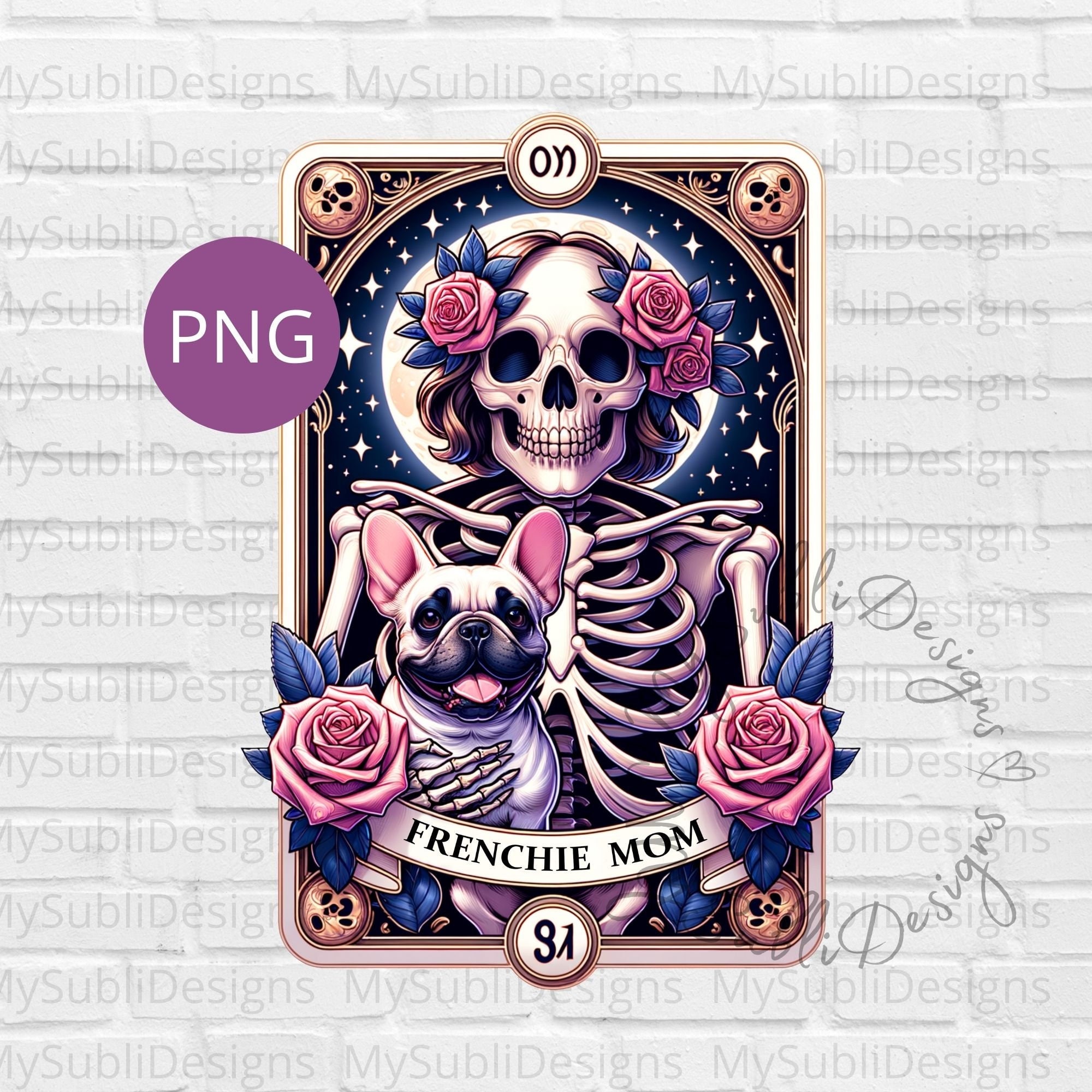 Frenchie Mom Tarot Card Png, Tarot Dog Png, French Bulldog Png, Tarot ...