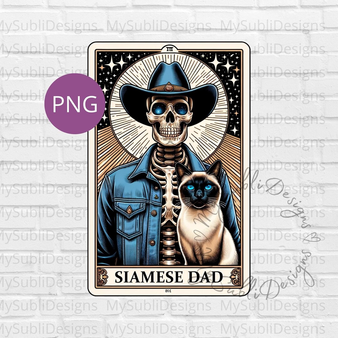 Siamese Dad Tarot Card Png, Tarot Cat Png, Tarot Card Cat, Siamese Cat ...