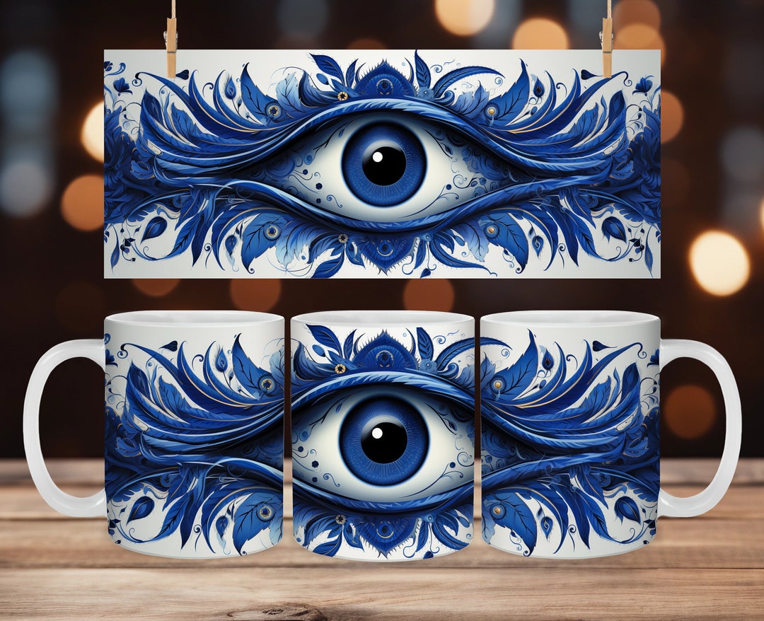 Turkish Evil Eye Mug Wrap 11oz and 15oz, Evil Eye Gifts, Evil Eye ...