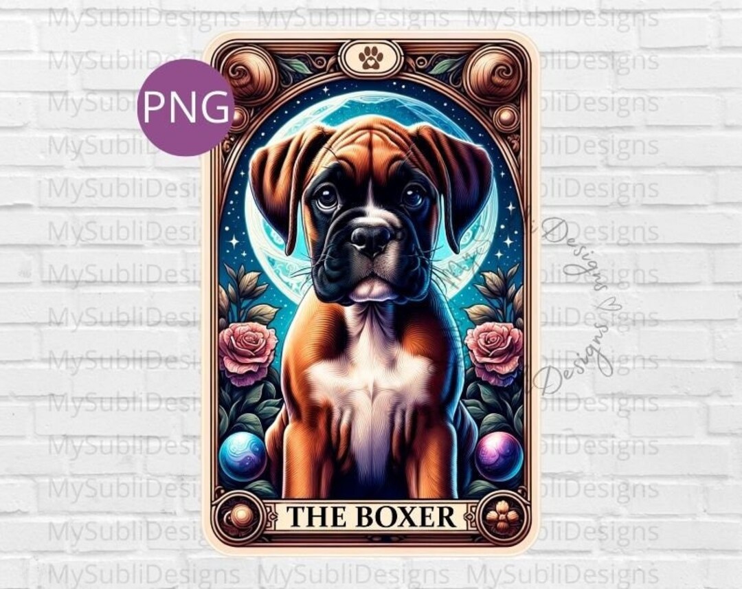 The Boxer Tarot Card PNG, Tarot Dog Png, Boxer Dog Png, Tarot Card Dogs ...