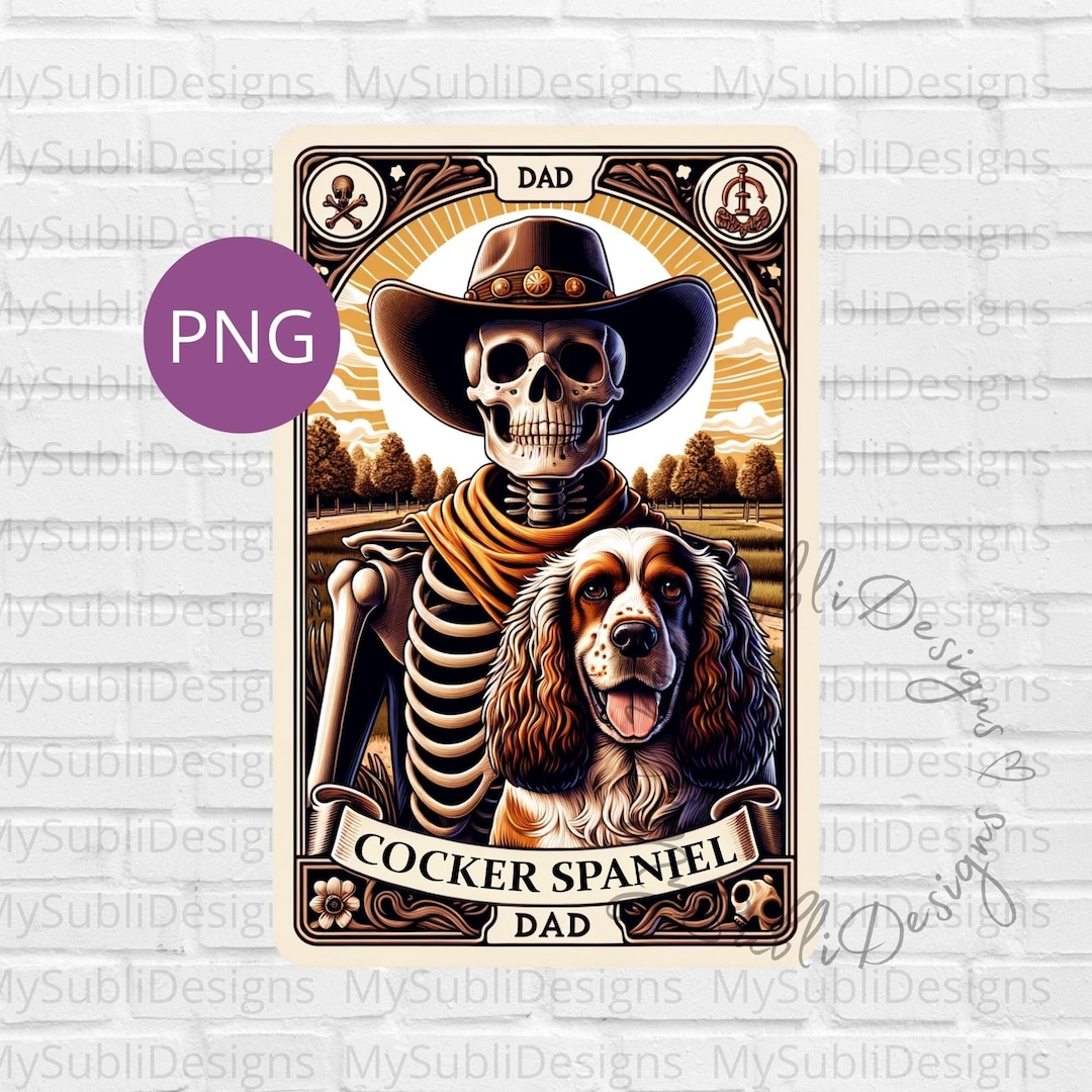 Cocker Spaniel Dad Tarot Card Png, Tarot Dog Png, Tarot Card Dogs ...