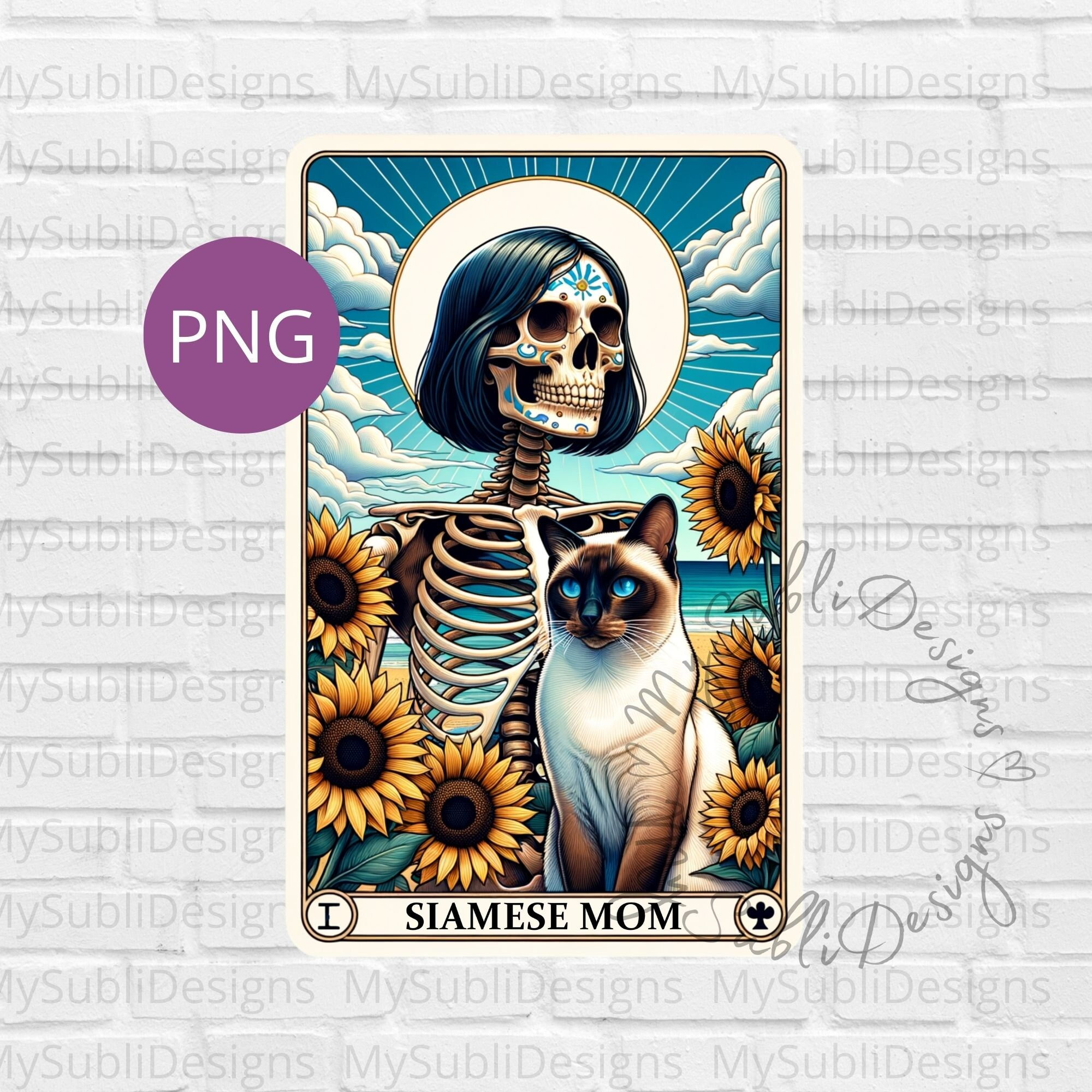 Siamese Mom Tarot Card Png, Tarot Cat Png, Tarot Card Cat, Siamese Cat ...