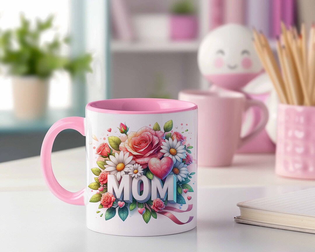 3D Mother's Day Mug Wrap, Mug Wrap for Mom, Floral Mom Mug, Mom Day Mug ...