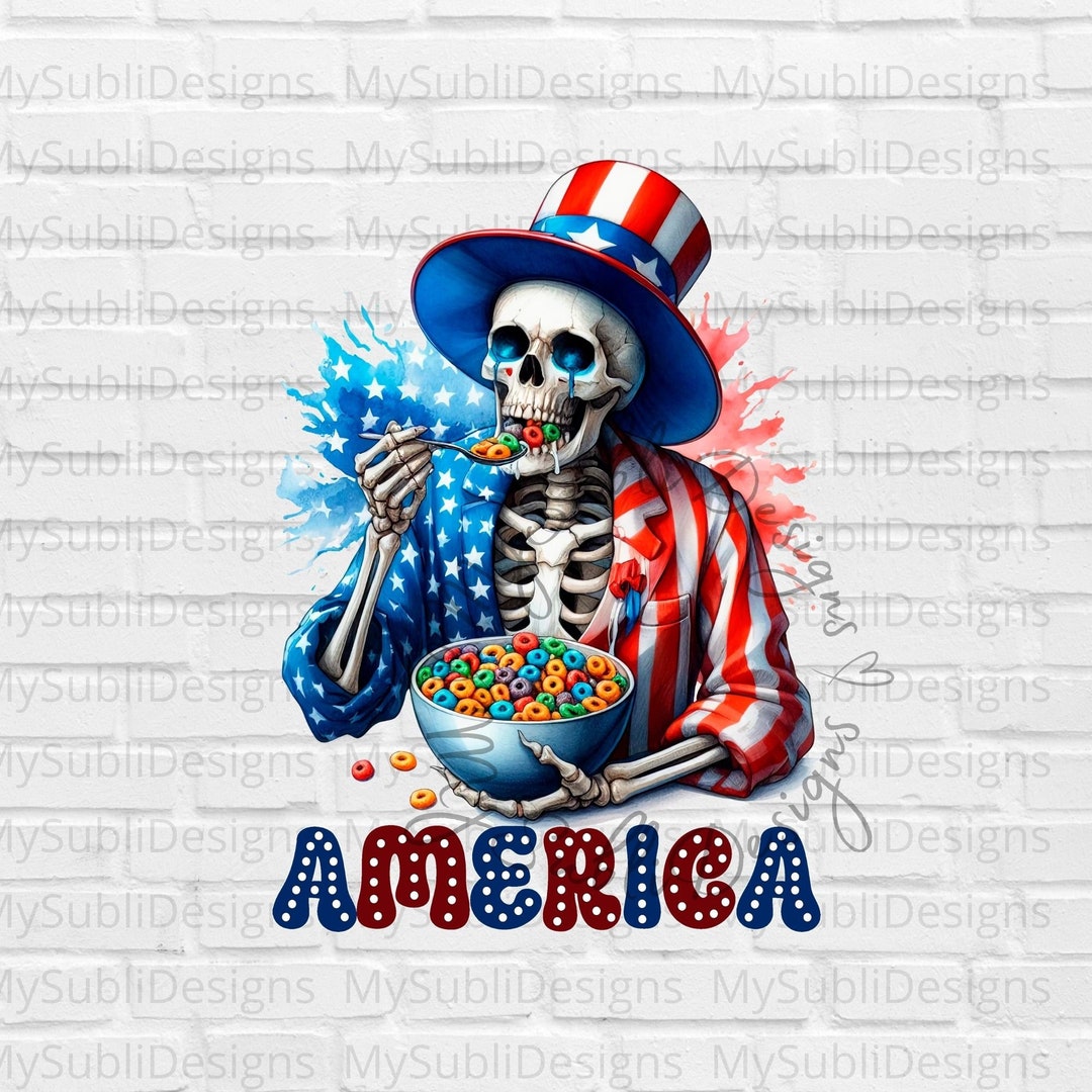 American Skeleton Png, America Png, 4th of July Png, Fourth of July Png ...