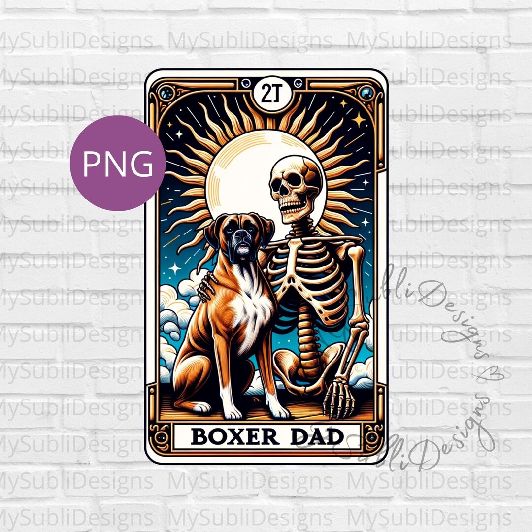 Boxer Dad Tarot Card Png, Tarot Dog Png, Boxer Png, Tarot Card Dogs ...