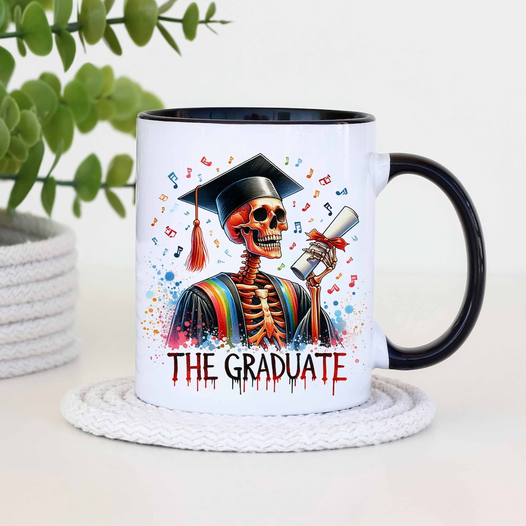 The Graduate Mug Wrap, Graduate Mug Wrap, Skeleton Graduation Gift ...
