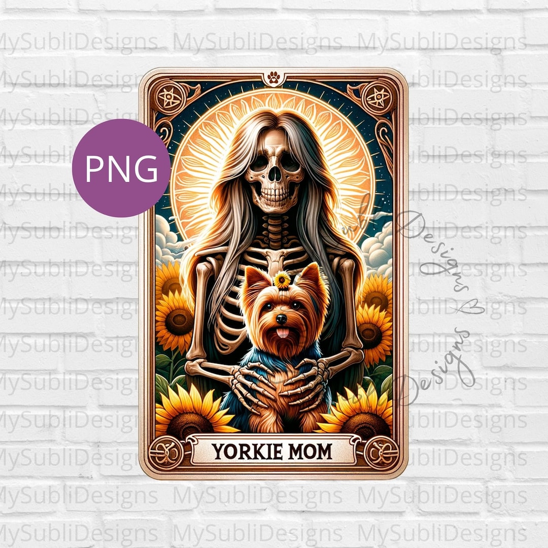 Yorkie Mom Tarot Card Png, Tarot Dog Png, Yorkshire Terrier Png, Tarot ...