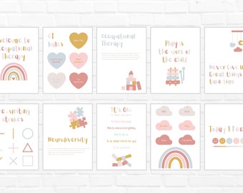 Occupational Therapy Posters, Set of 15, Occupational Therapy Bundle ...