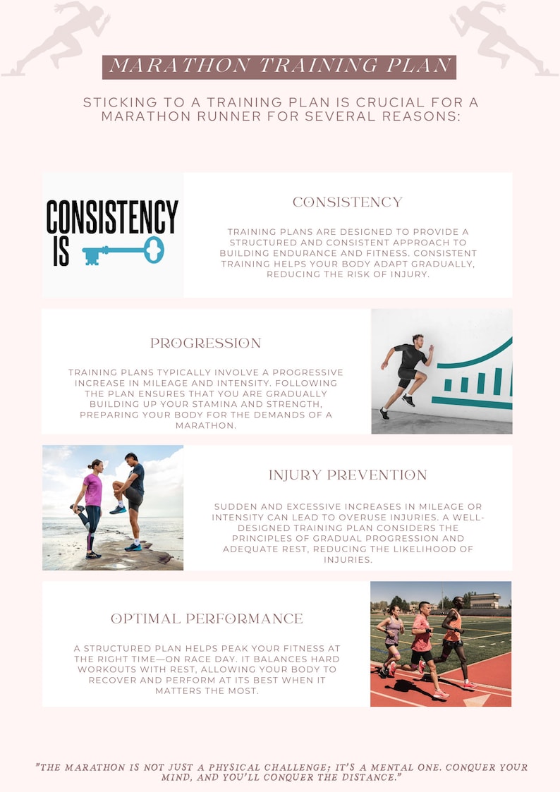 Marathon Training Plan 20 Week Printable & Digital | Bonus Running ...