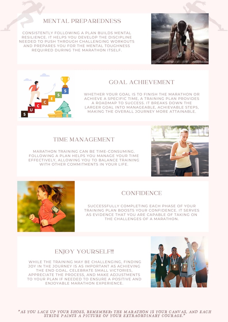 Marathon Training Plan 20 Week Printable & Digital | Bonus Running ...