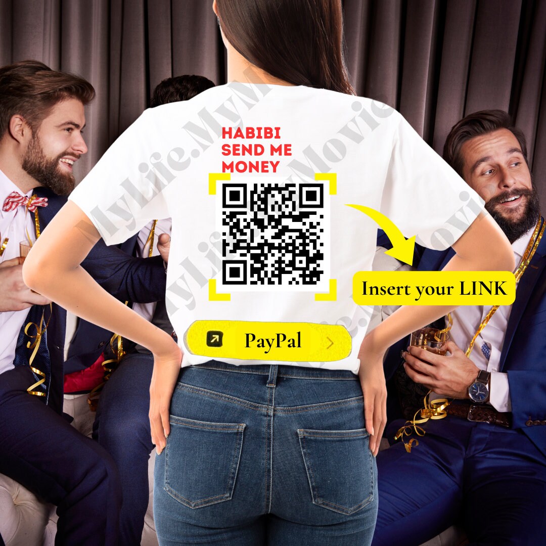 Personalized QR Code Habibi Send Me Unisex Cotton T-shirt Viral Instagram Social Media Link - Etsy
