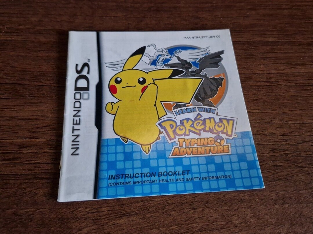Nintendo DS Learn With Pokemon Typing Adventure Instruction Booklet ...