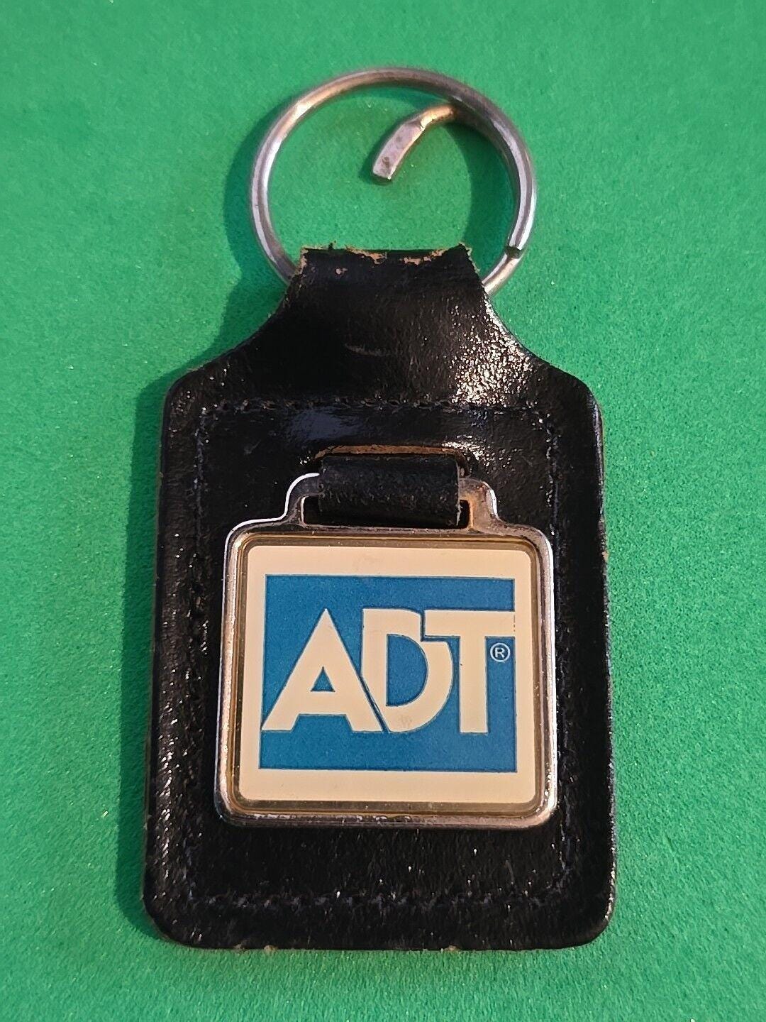 Keyring Key Ring Vintage Adt Leather Key Fob - Etsy