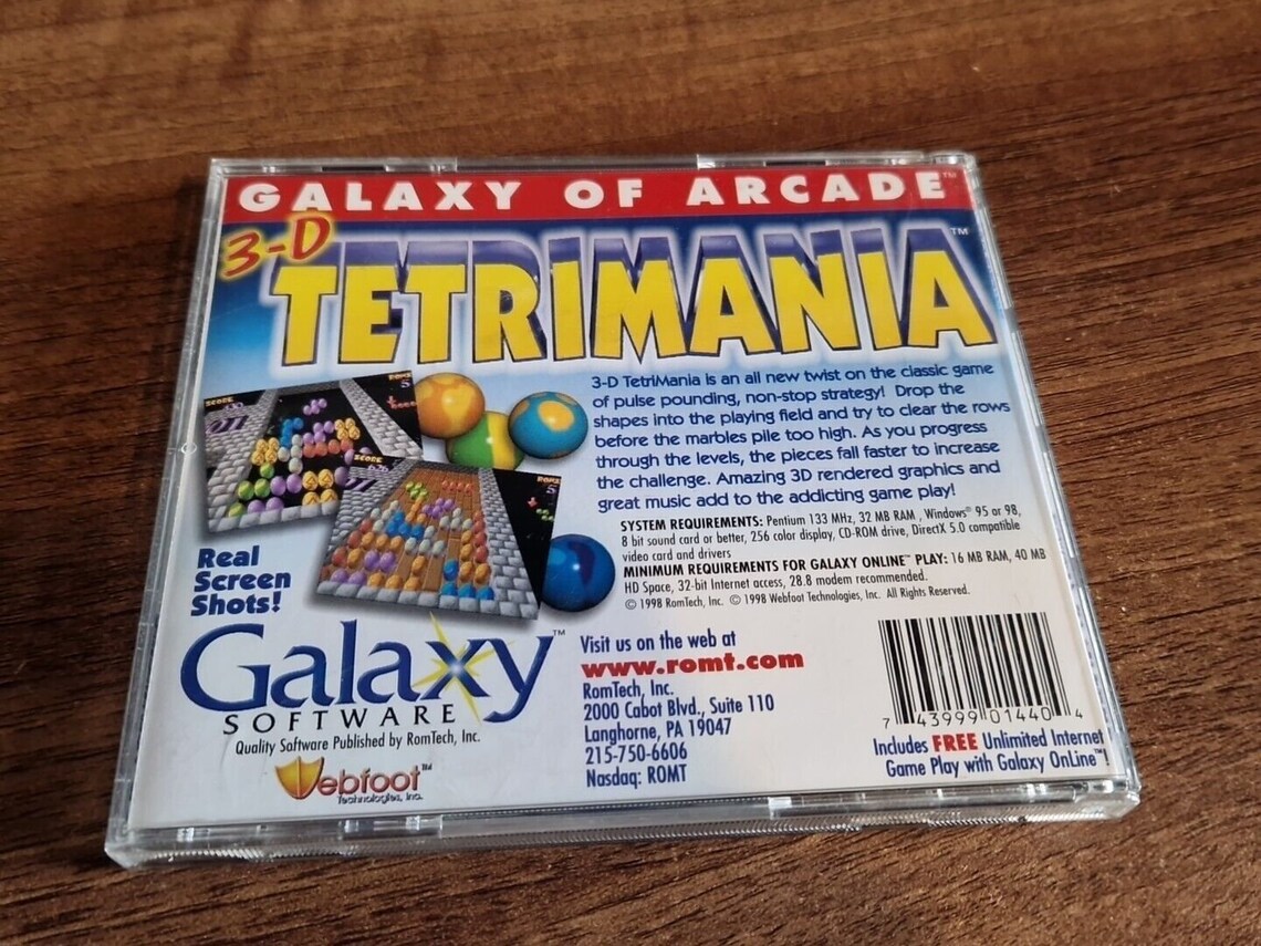 3D Tetrimania Galaxy of Arcade Pc Cd Rom Game for Windows 95 98 1998 - Etsy