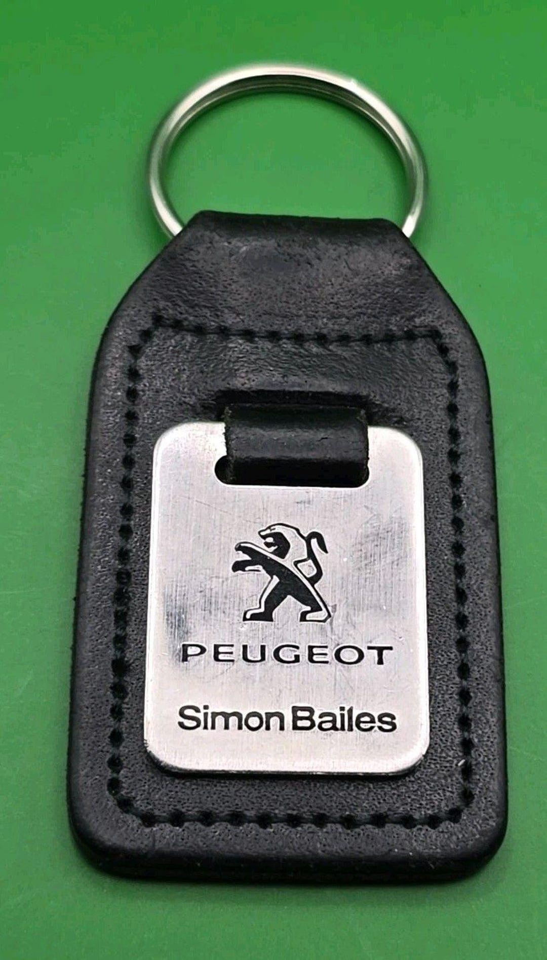 Keyring Key Ring - Vintage Peugeot Black Leather Key Fob Dealer - Etsy