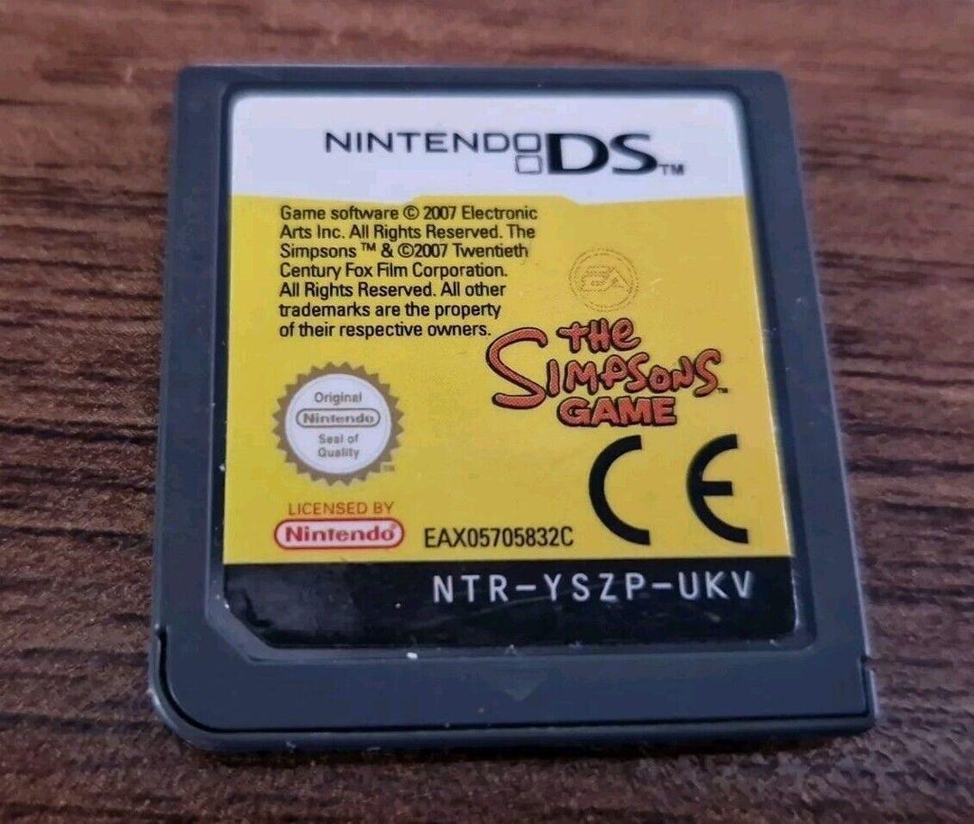 The Simpsons Game Nintendo Ds Cart Cartridge Only - Etsy