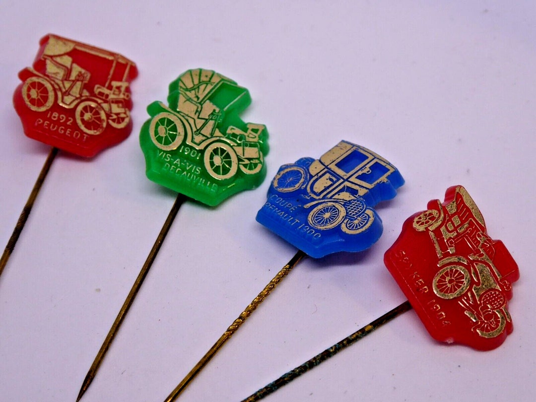 Stick Pin Badges 4 X Vintage Cars Peugeot Renault Decauville Spyker - Etsy